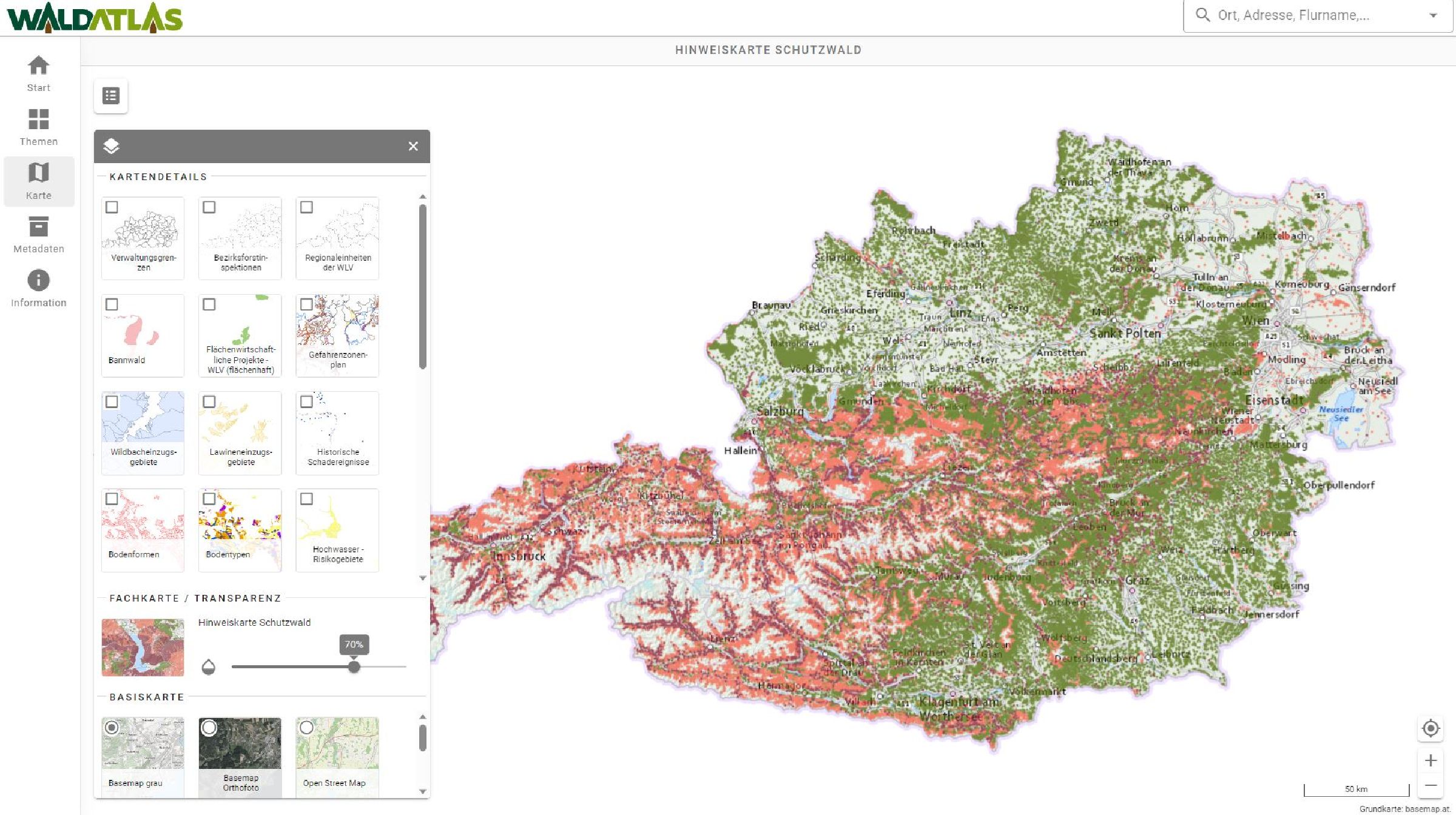 Der WALDATLAS - die Geodatenplattform für den Wald - Leben mit ...